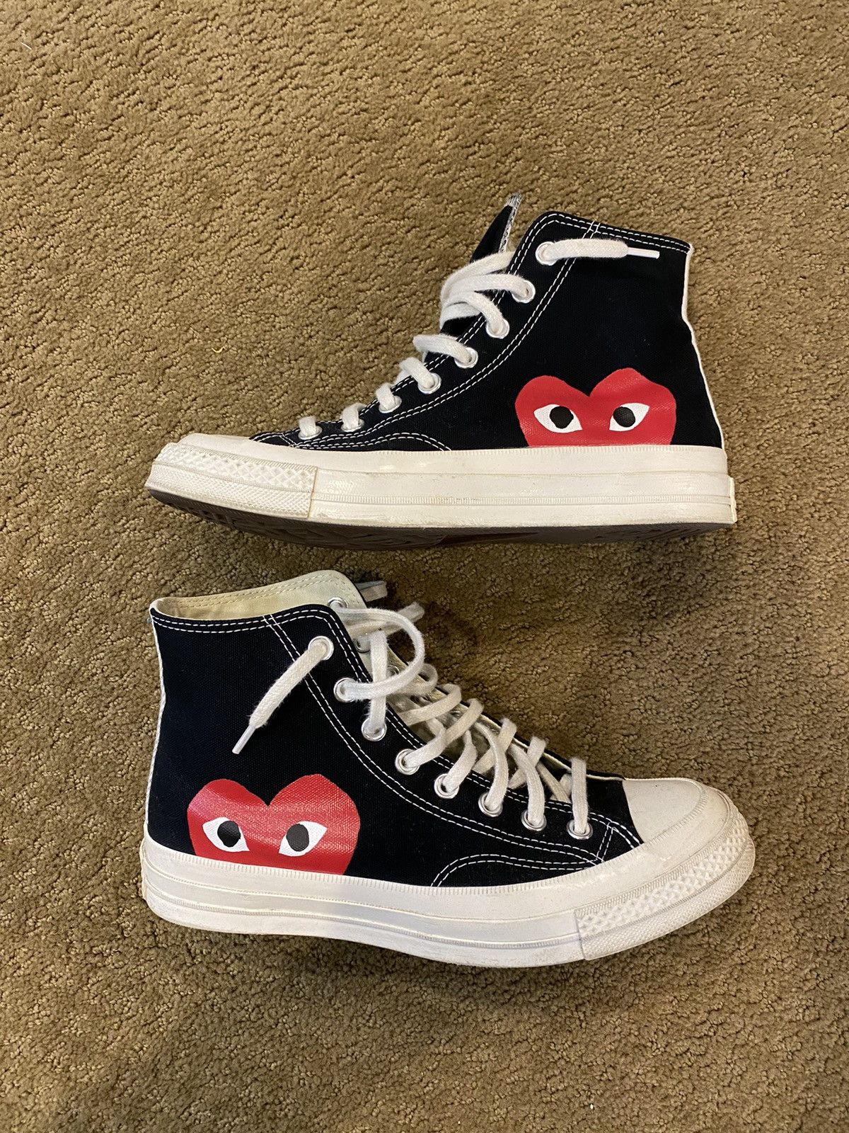 Converse Black CDG Hightop Converse | Grailed
