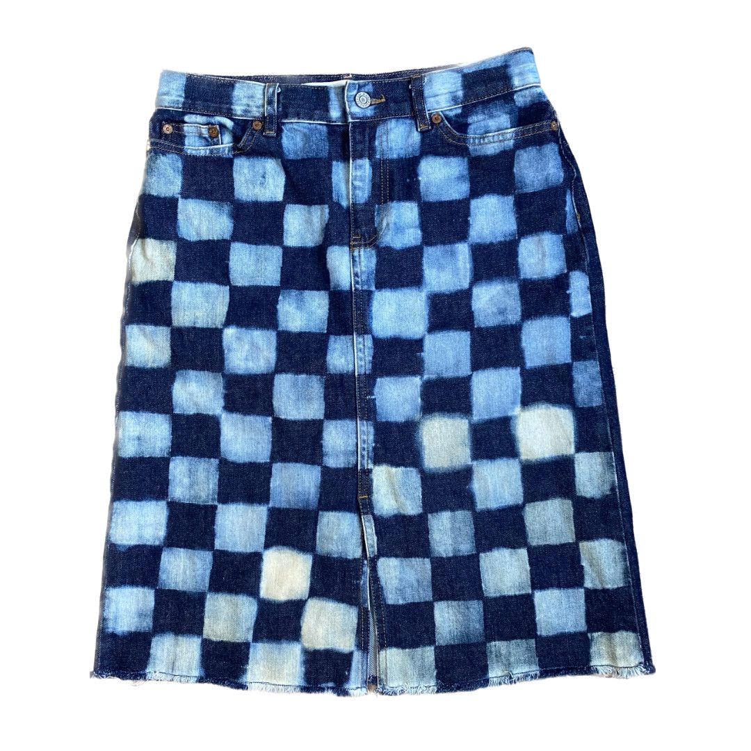 Gap × Vintage Y2K Gap Denim Skirt Checkerboard Jean Skirt Vintage | Grailed