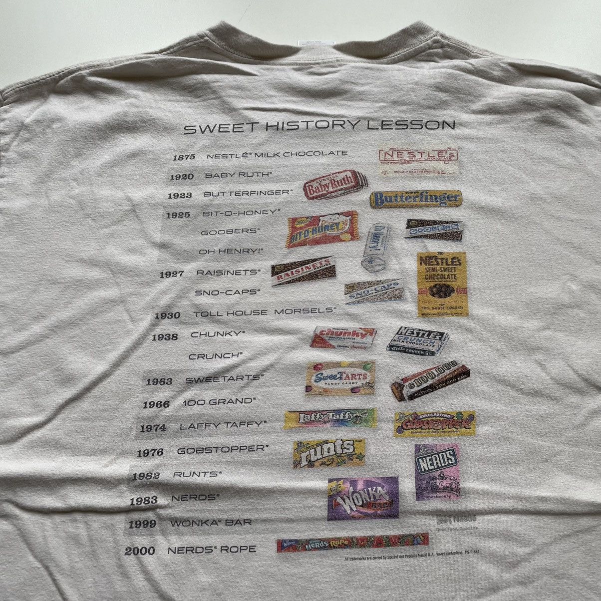 Vintage Vintage 2000s Nestle Chocolate Bar History Graphic T Shirt ...