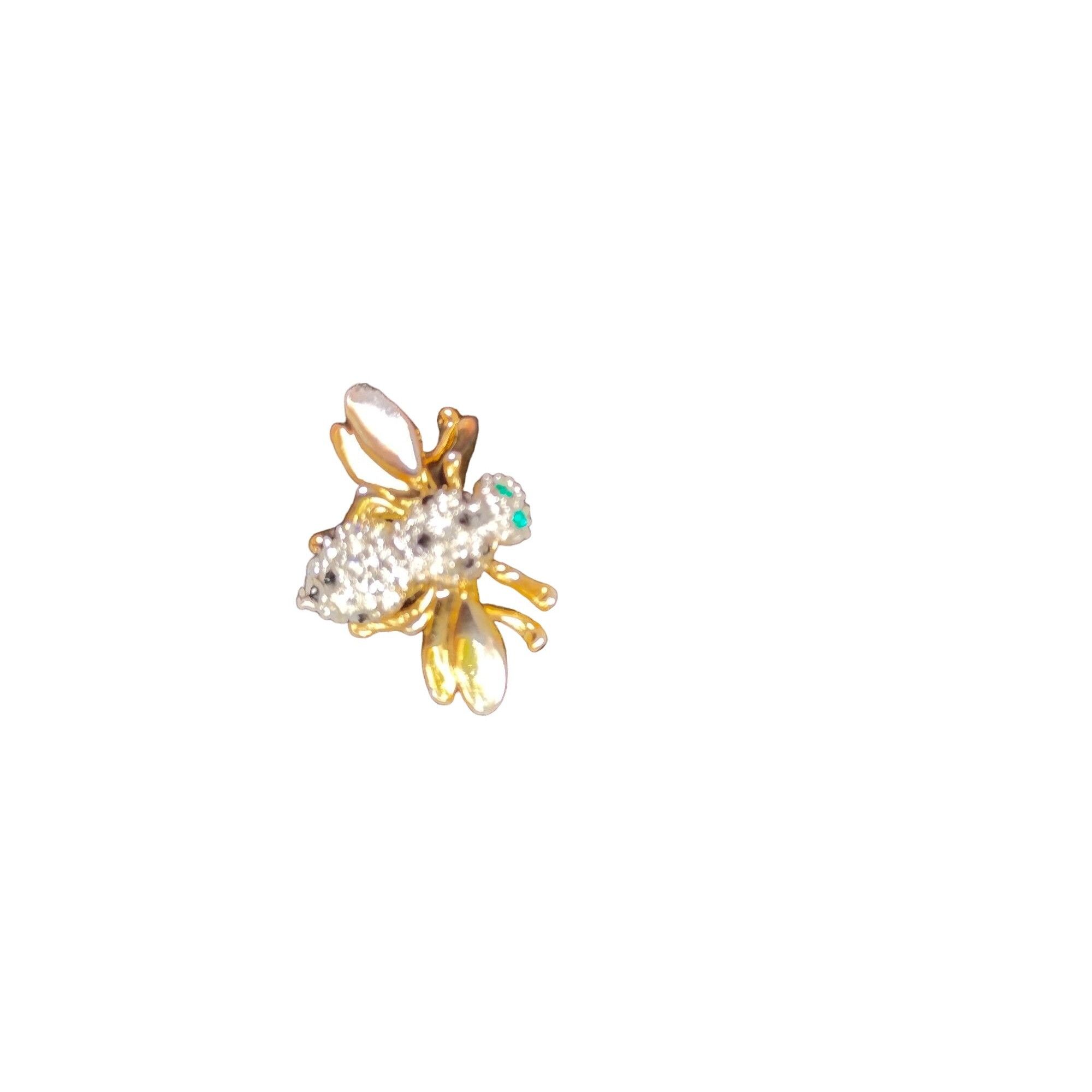 Unkwn Small Bee Brooch Pin Gold Tone Rhinestone 1 inch Insect Wasp ...