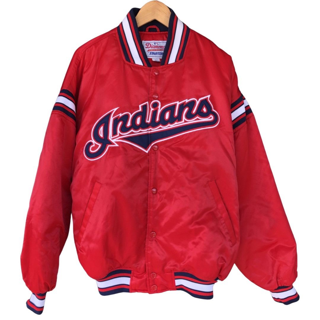 Vintage Vintage 90s Starter Cleveland Indians Satin Bomber Jacket | Grailed