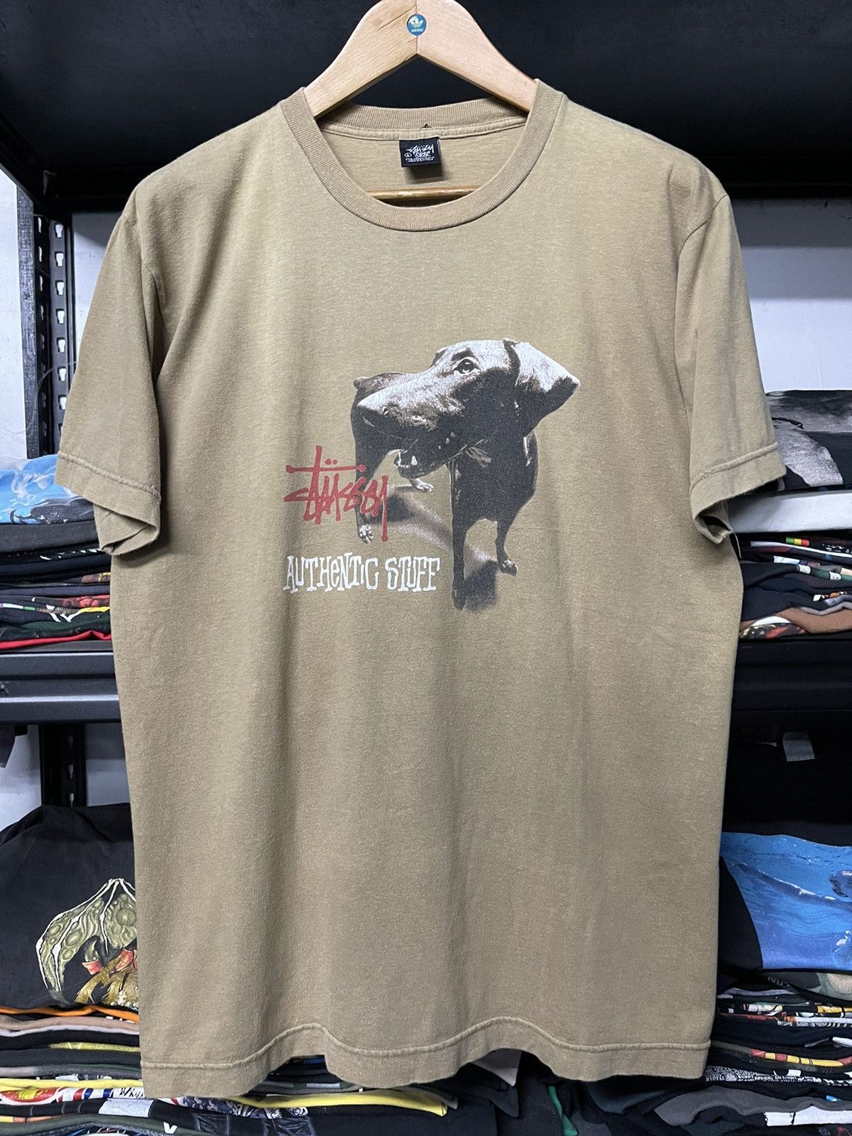 Stussy Rare Vintage Stussy Dog Authentic Stuff Tee | Grailed