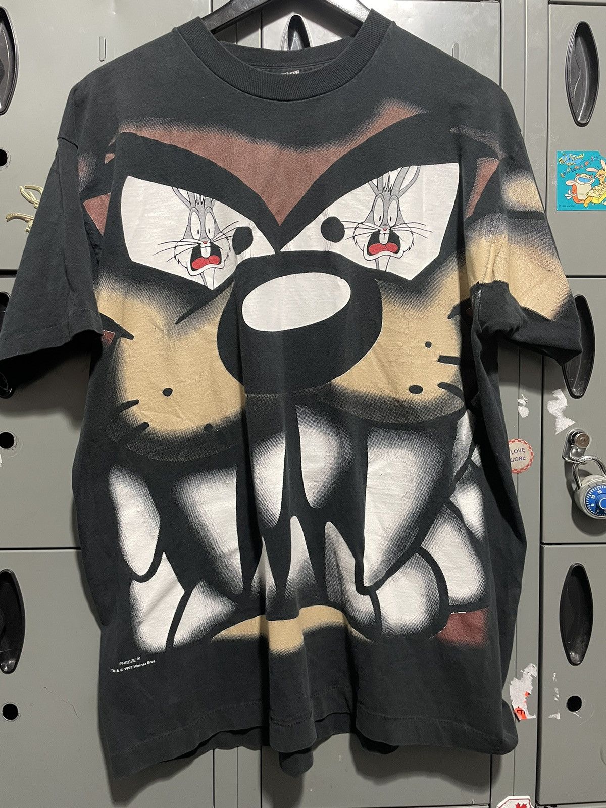 Vintage 1994 Looney Tunes Taz Devil Big Face Bugs Bunny Eyes AOP | Grailed