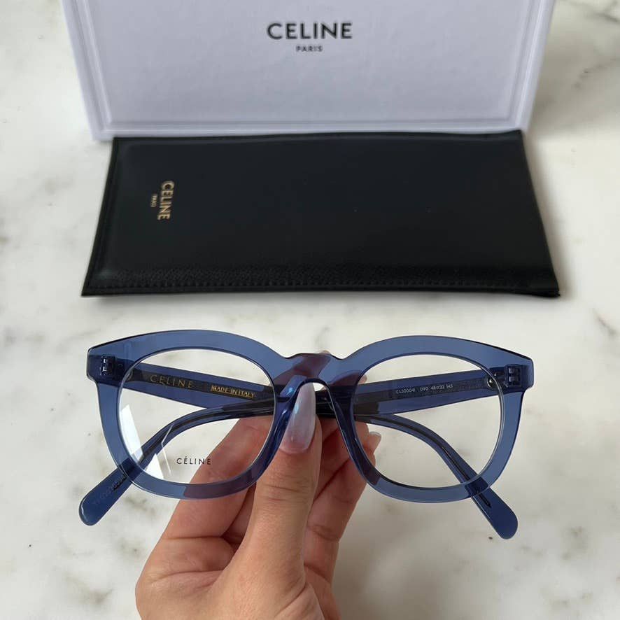 Celine NEW Celine CL50004I Thick Rim Eyeglasses Frames Blue | Grailed