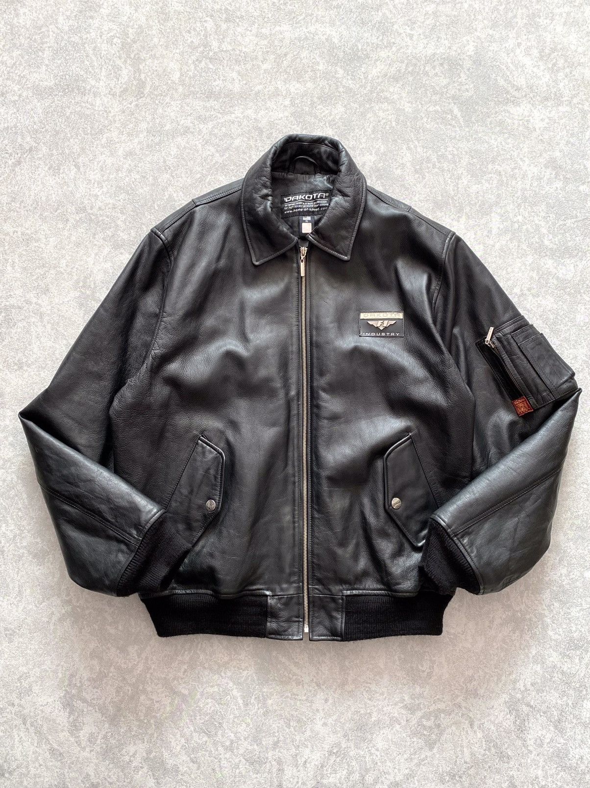 Leather Jacket × Racing × Vintage Vintage Dakota Racing Leather Jacket ...