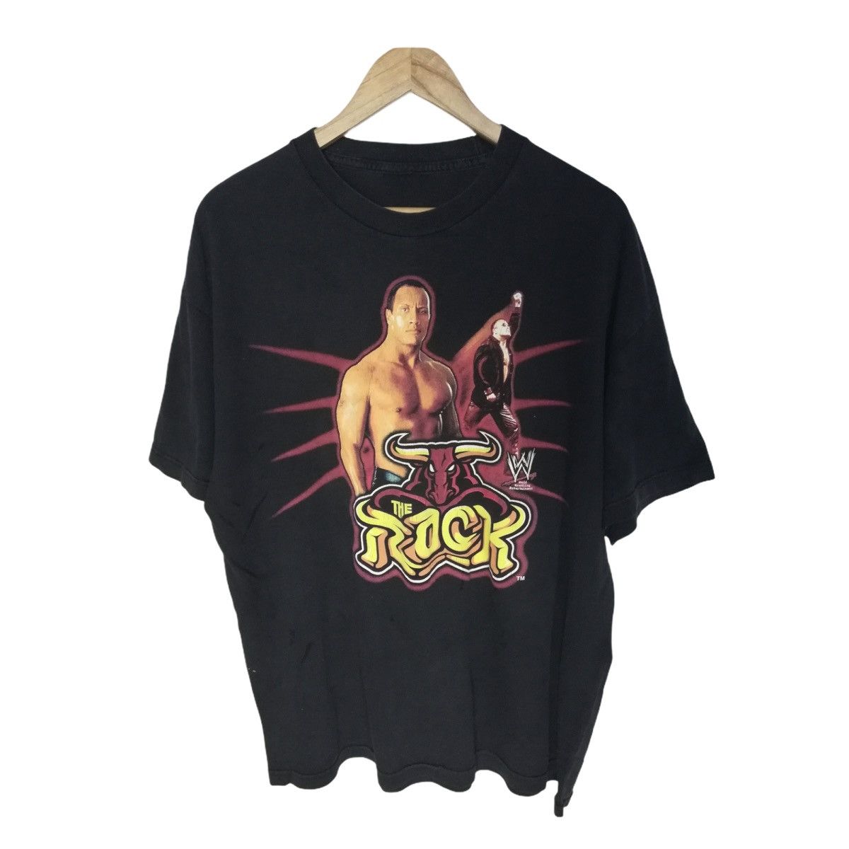 Wwf vintage the rock tshirt | Grailed