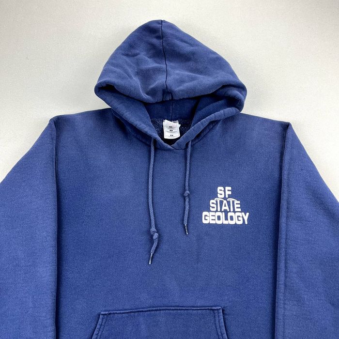 Vintage San Francisco State Hoodie Sweatshirt Blue SFSU Geology 90s ...