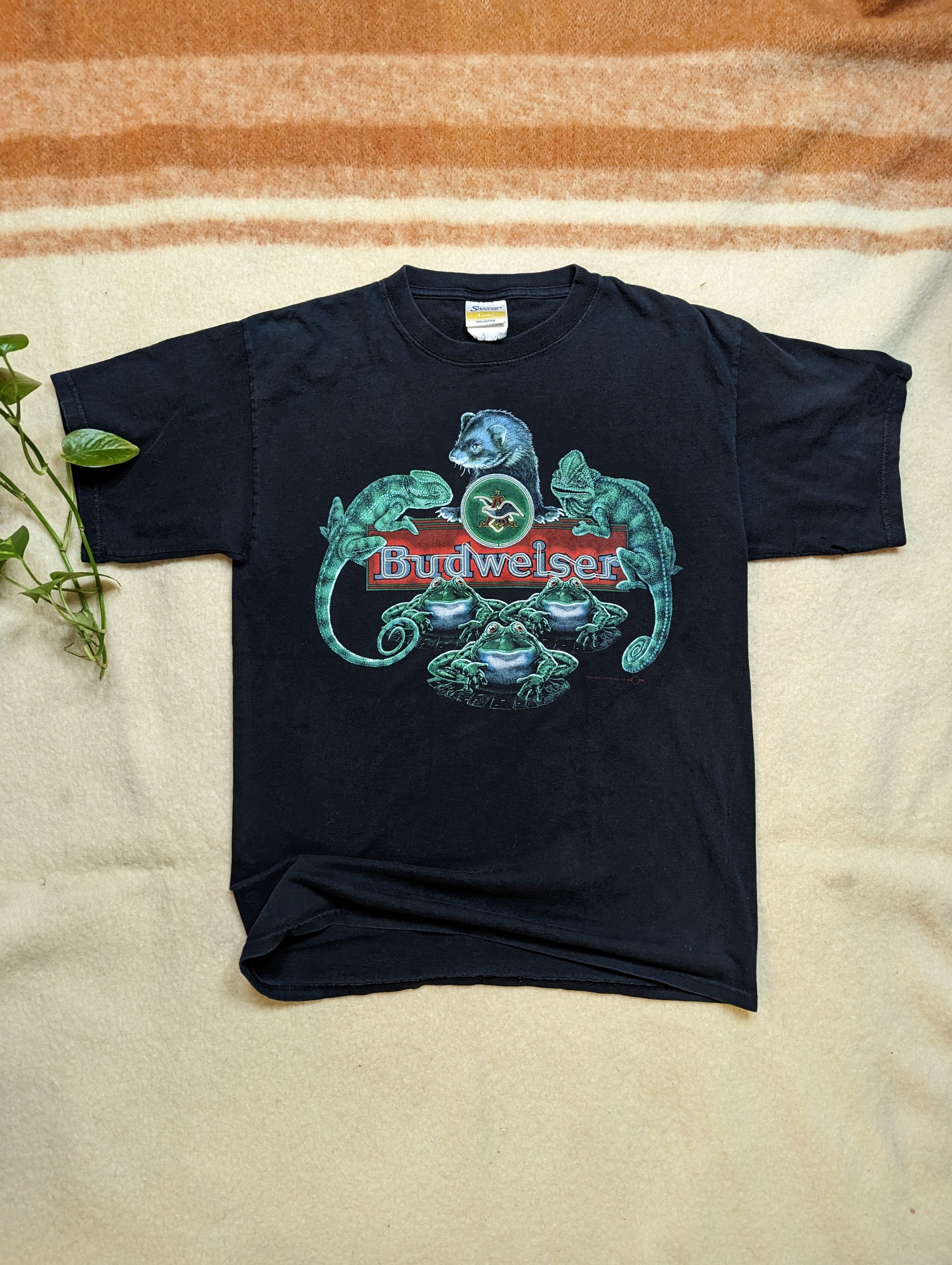 Vintage Vintage 90s Budweiser Frog , Iguana, Ferret T Shirt | Grailed
