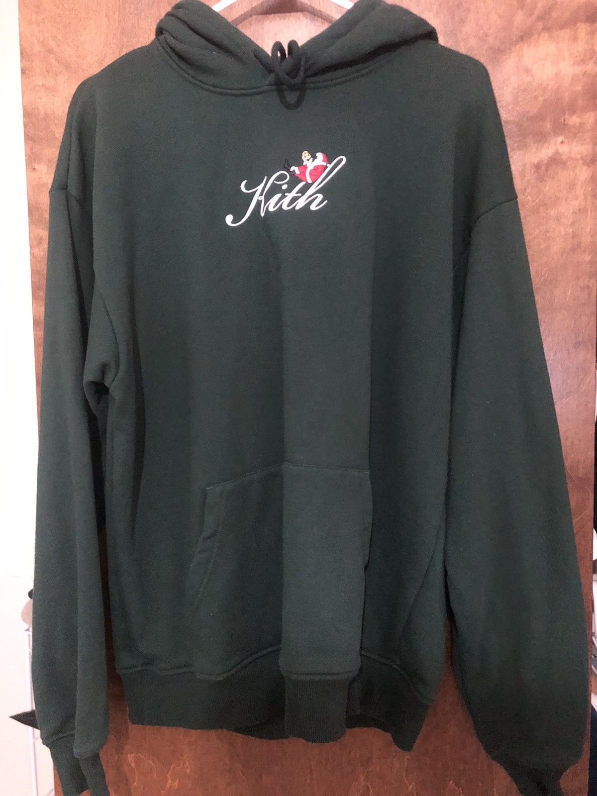 Kith Kith Script Santa Hoodie | Grailed