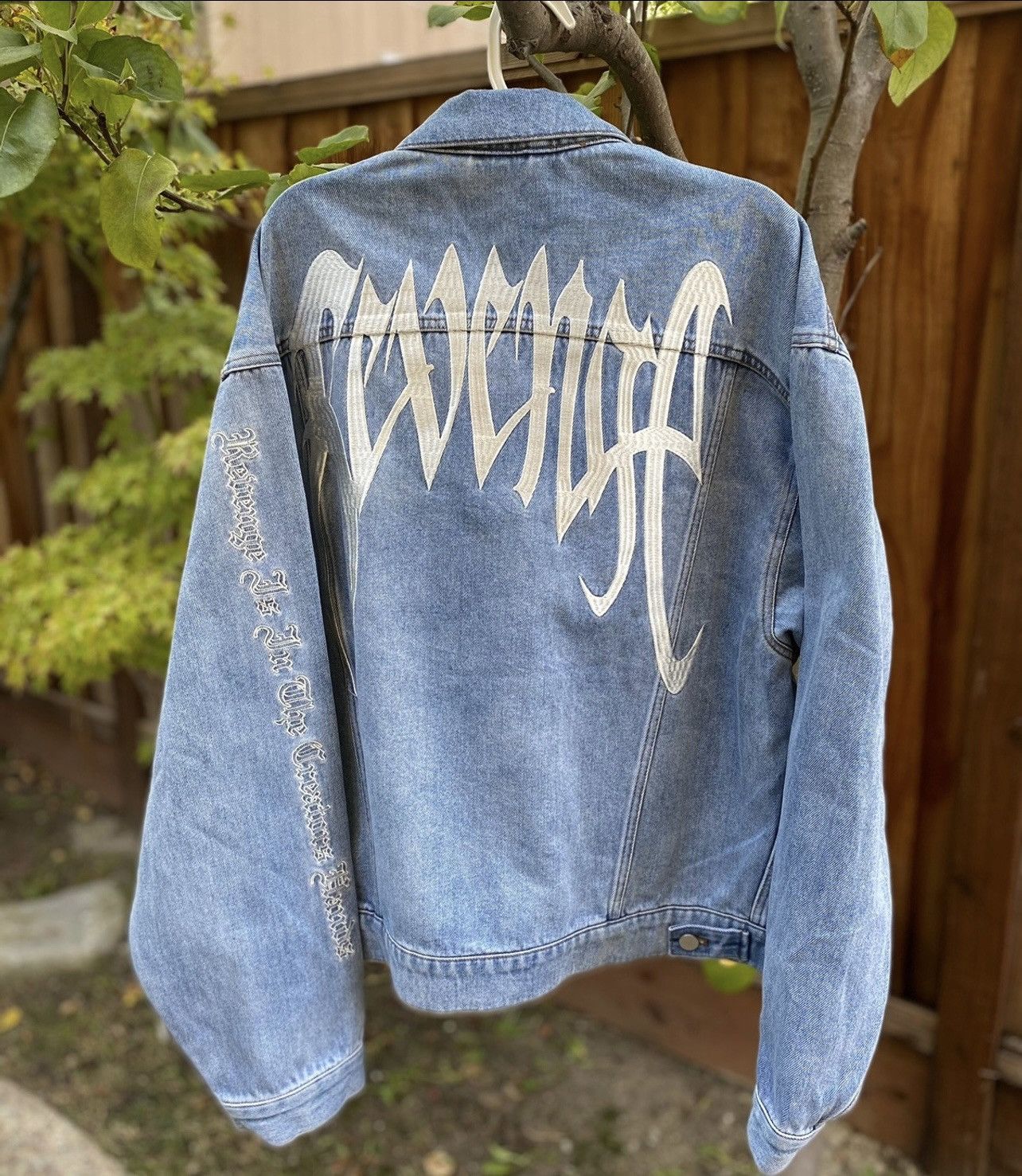 Revenge Revenge Denim Jacket Embroidered (2020 Drop) | Grailed