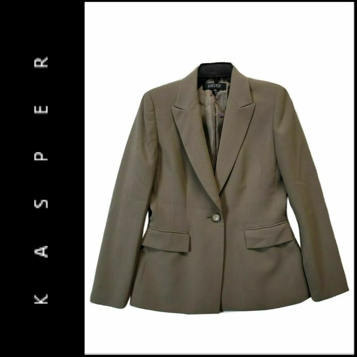 Vintage Kasper Women's Lined Career Formal Blazer Suit Size 6 Brown ...