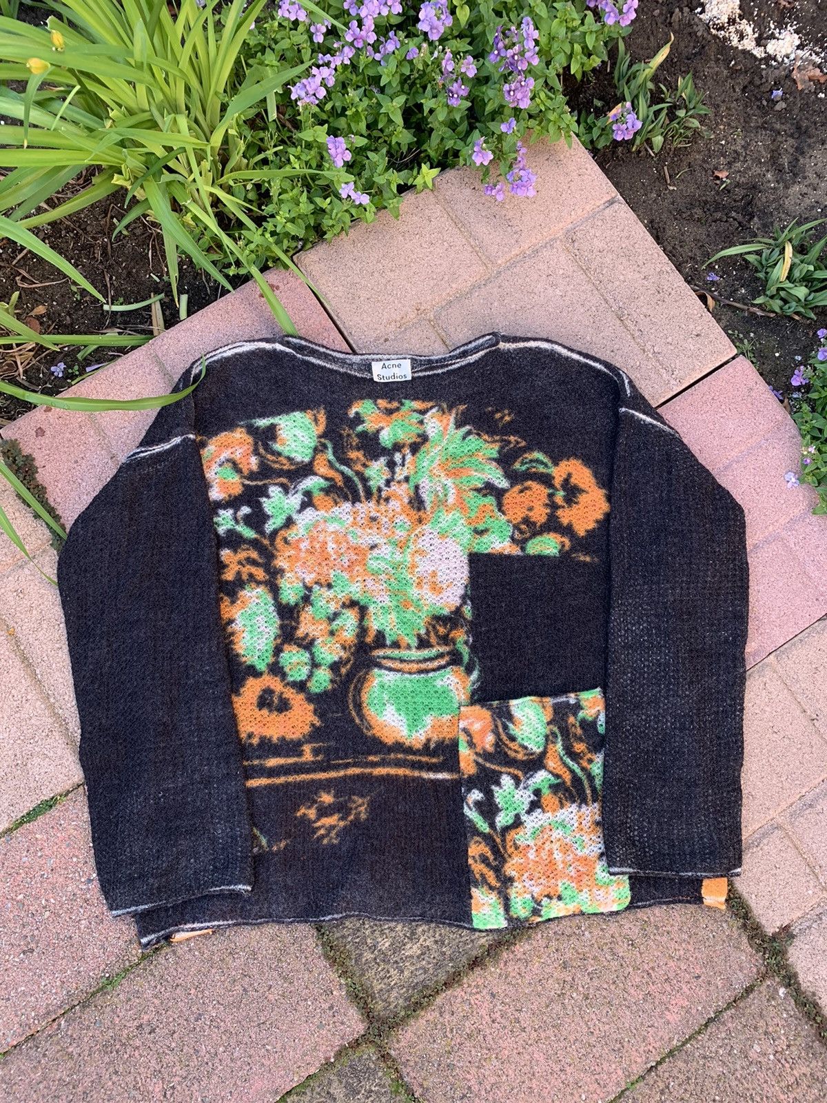Acne Studios RARE GRAIL acne studios artisanal flower bouquet sweater ...