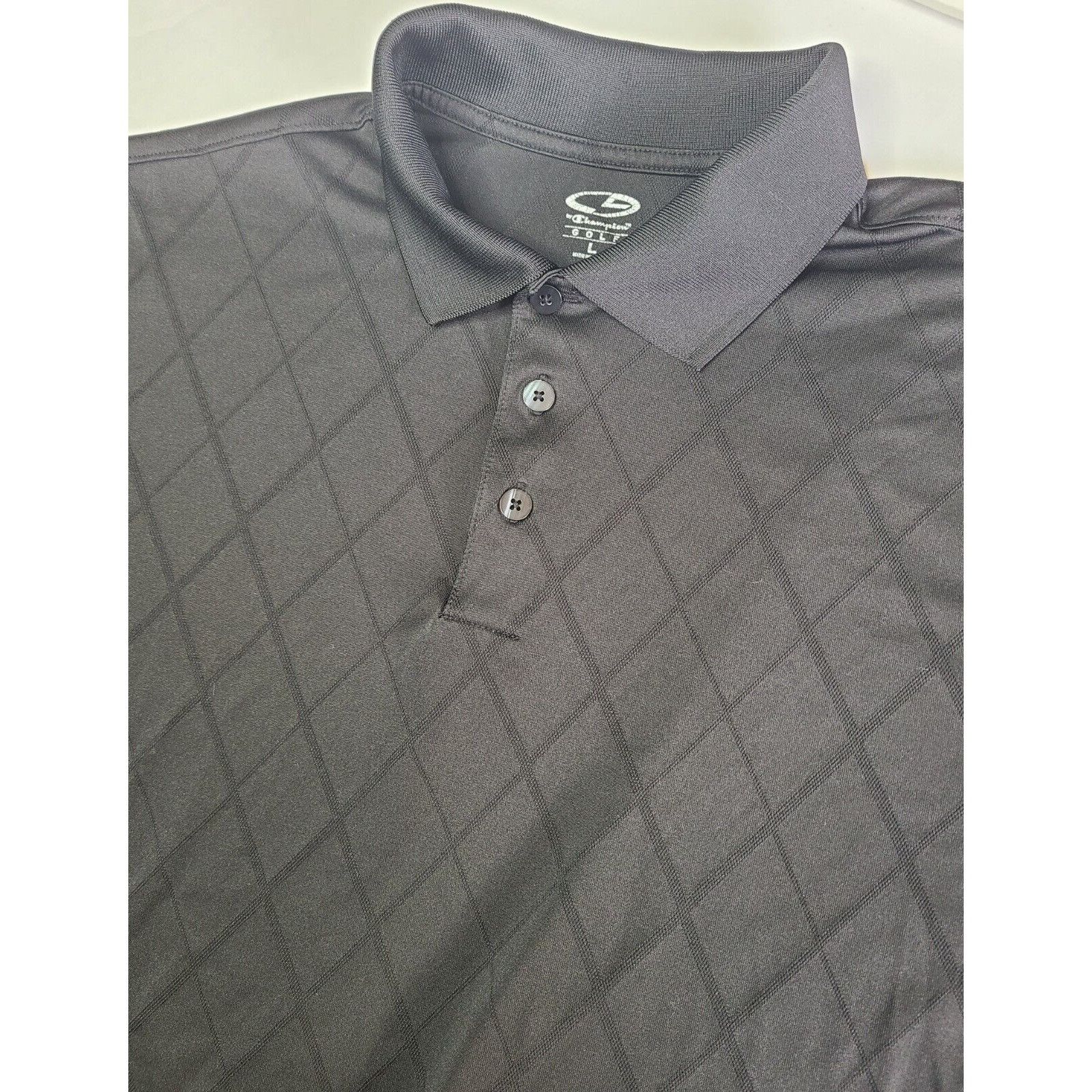 Champion Champion Mens Large Duo Dry Diamond Pattern Golf Polo Shirt ...