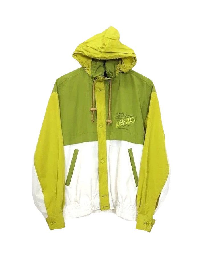 Kenzo KENZO Two Tone Pickle Green Hooded Windbreaker Jacket | Grailed
