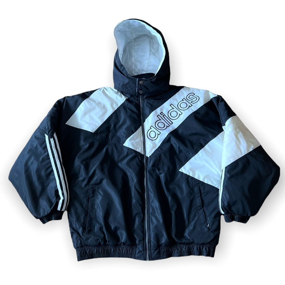 Adidas Vintage 90s Adidas Heavy Winter Jacket Classic 3 Stripes | Grailed