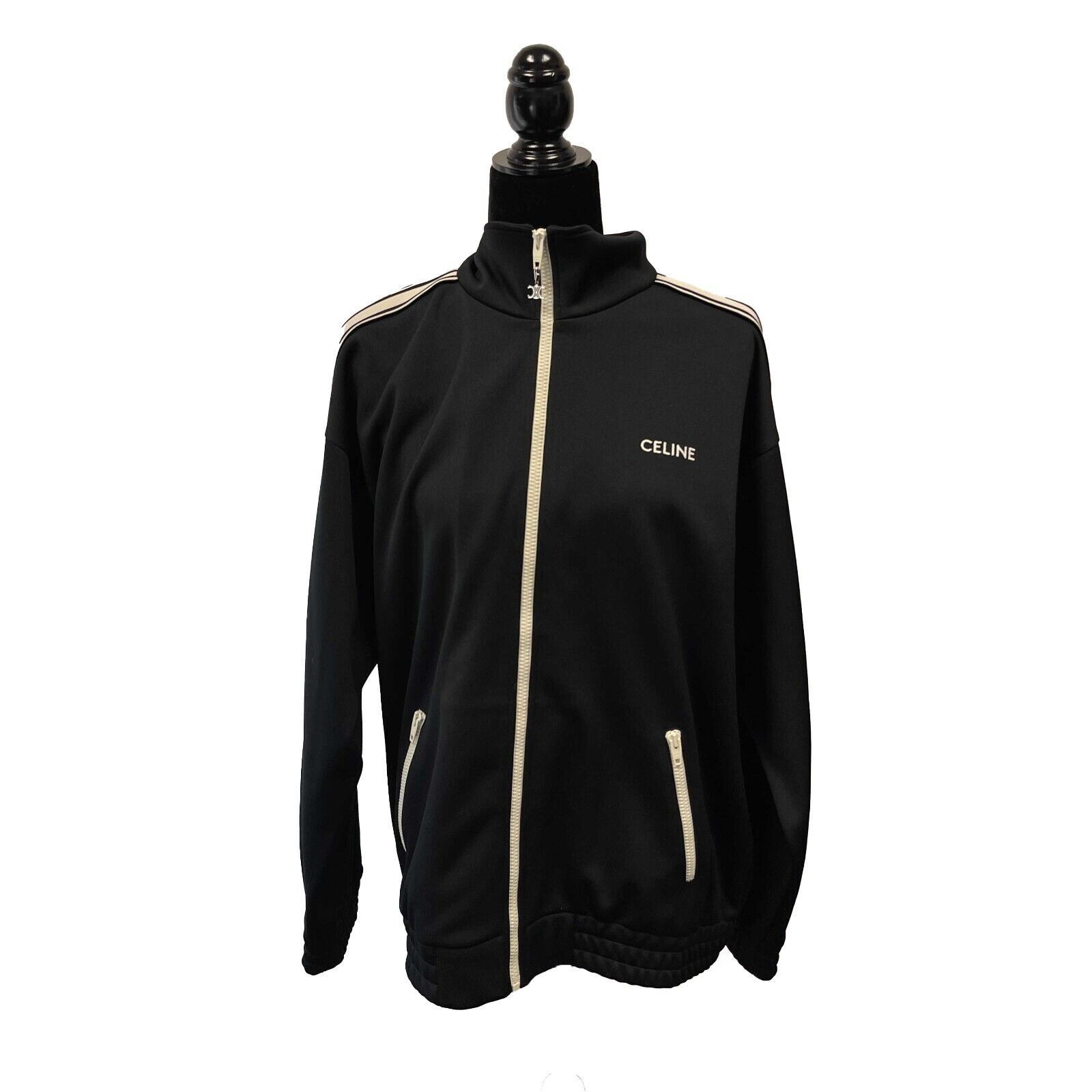 Celine Celine - 3 Stripes Tracksuit Jacket - 2 Pockets - Black / Wh ...