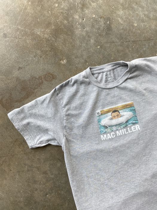 Mac Miller Mac Miller Swimming Photo / Portrait Tee Grey Medium ️🥣🧊 ...