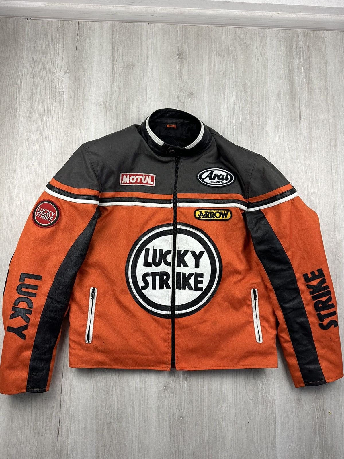 Vintage Vintage Lucky Strike Motorcycle Corduroy Leather Jacket | Grailed