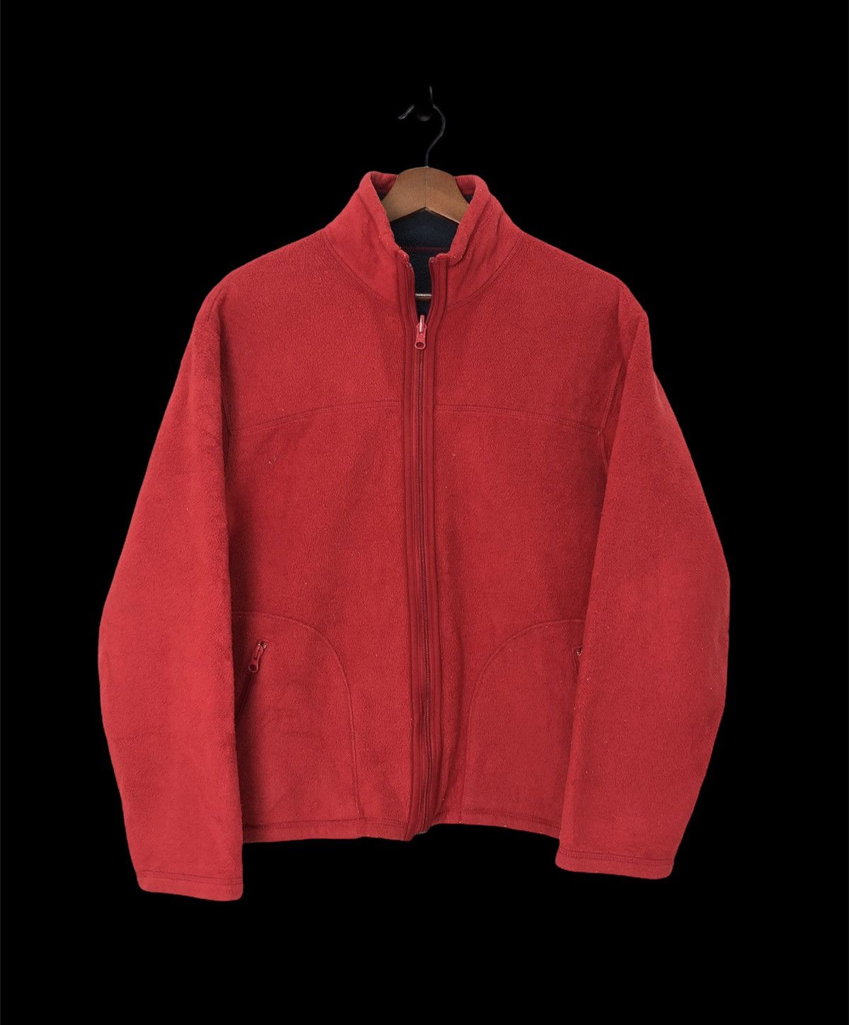 Uniqlo UNIQLO Reversible RedBlue Line Plain Fleece Casual Jacket | Grailed