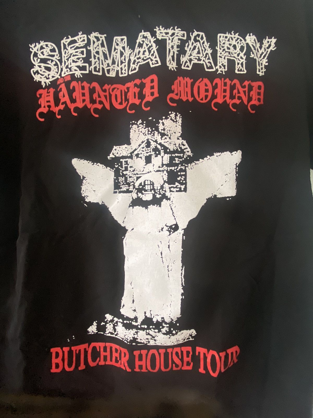 Haunted Mound Black Sematary HM Butcher House Tour Tee | Grailed