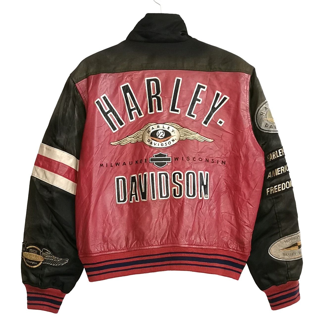 Harley Davidson × Leather Jacket × Varsity Jacket Harley Davidson ...