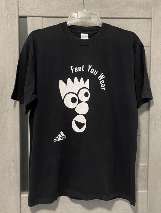 Adidas Vintage 90s Adidas feet your wear logo t-shirt | Grailed