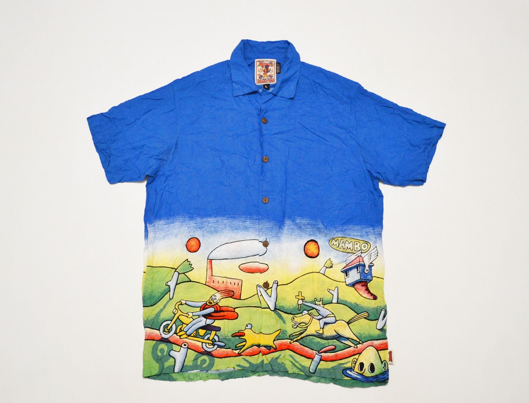 Mambo × Vintage Mambo Loud Shirt Jesus Bicycle Reg Mombassa | Grailed