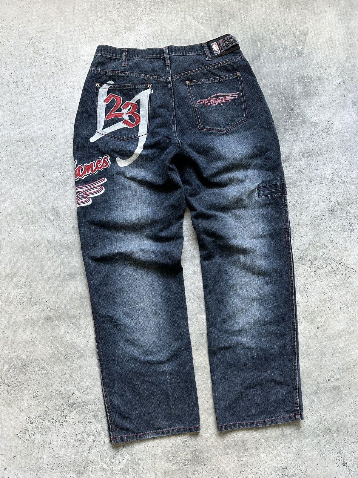 Vintage VINTAGE LEBRON JAMES Y2K NBA UNK DENIM PANTS | Grailed