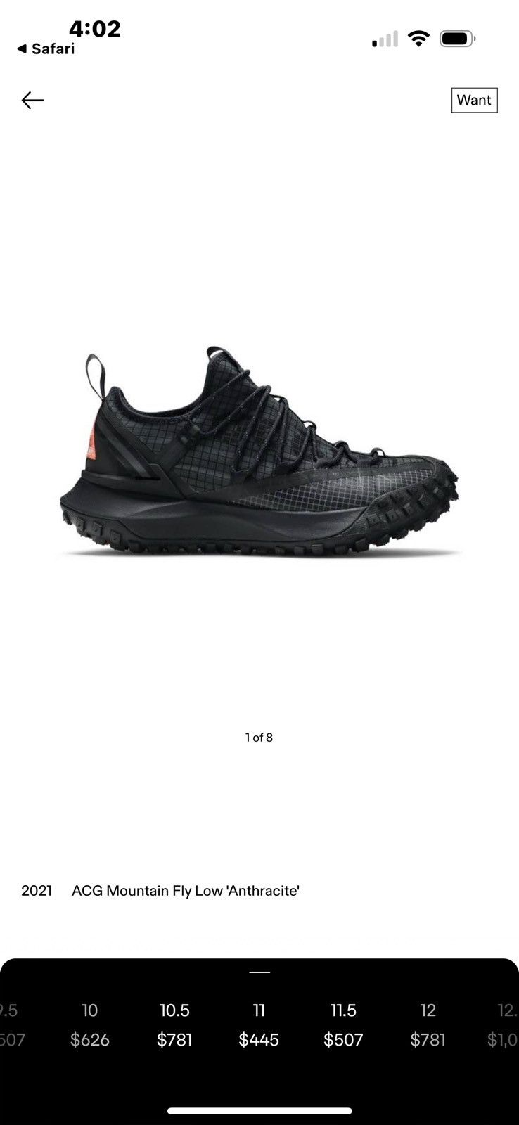 Nike ACG NIKE ACG MOUNTAIN FLY LOW “antharacite” • MENS 11 USA• RARE! | Grailed