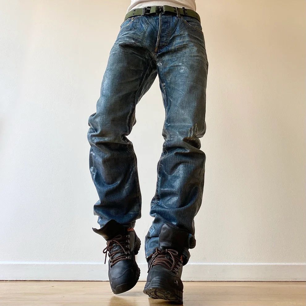 Dior Dior Homme S/S 2004 Luster Clawmark Silicone Coated Denim | Grailed