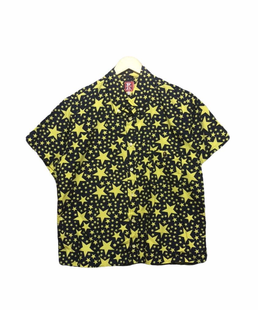 Bape × Vintage Star Pattern Button Up S/S Shirt | Grailed