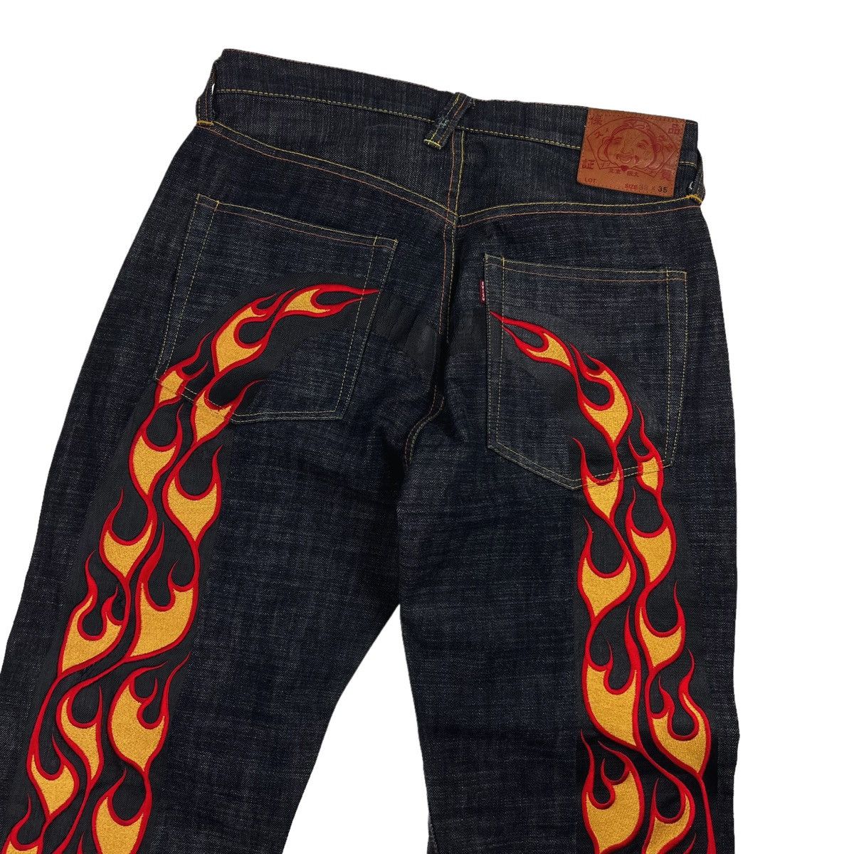 Evisu Evisu Flame Embroidered Daicock Jeans | Grailed