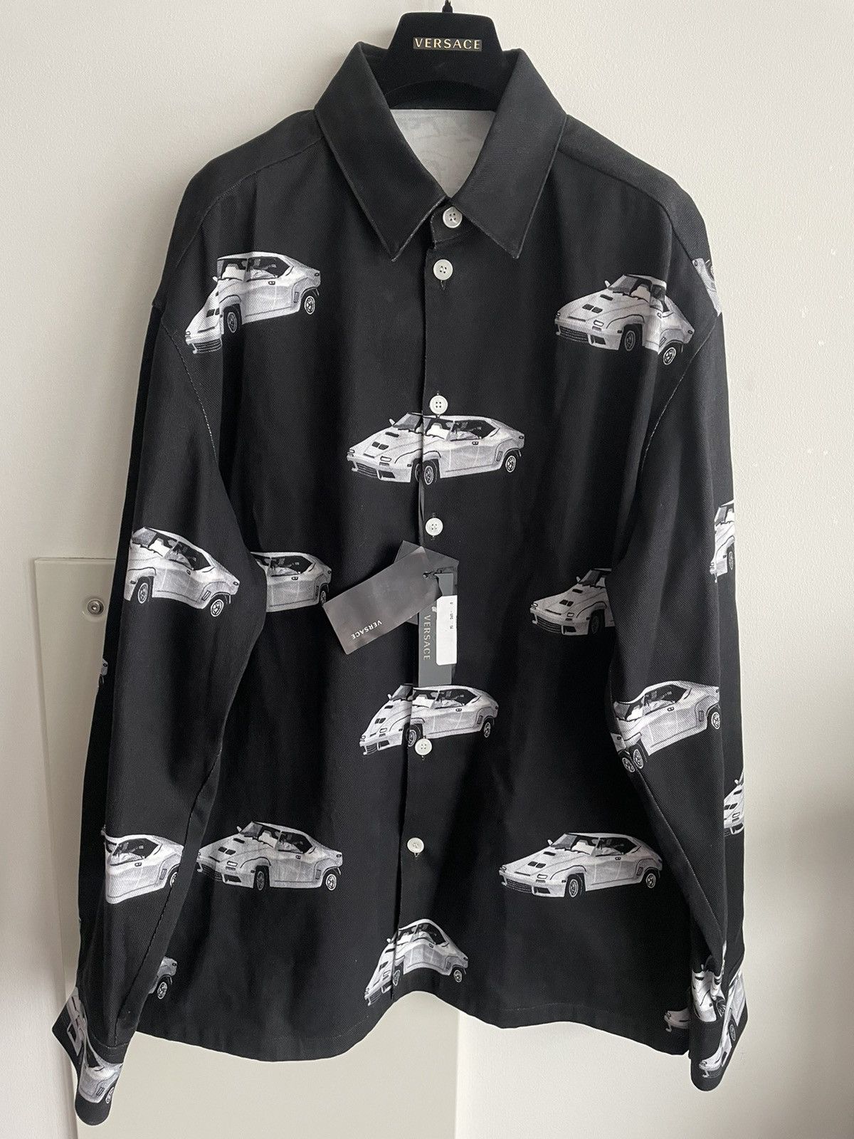 Versace $1,800 Sold Out Super Runway Car Print Denim Blazer Jacket ...