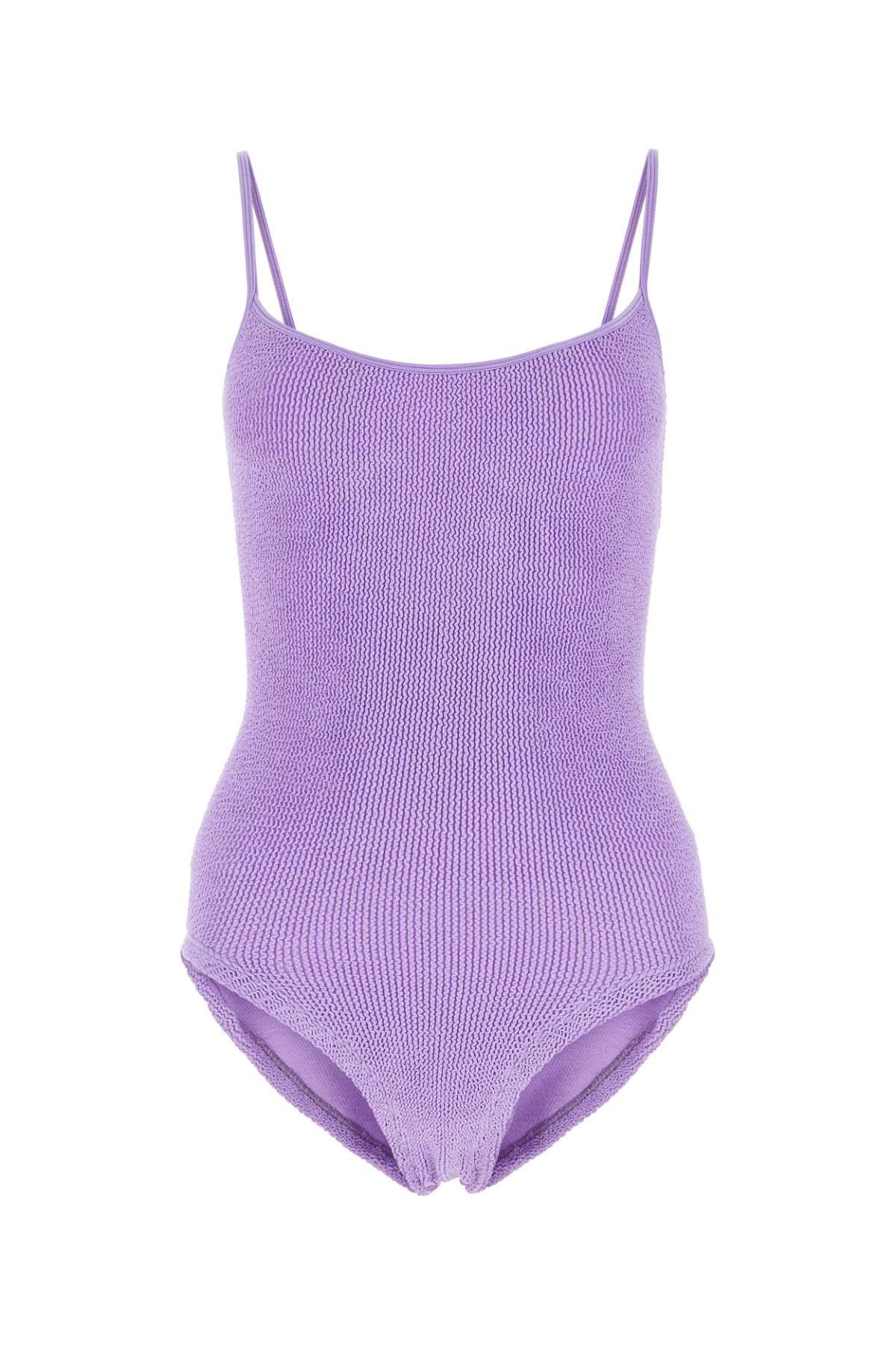 Hunza G Lilac stretch nylon Pamela swimsuit | Grailed