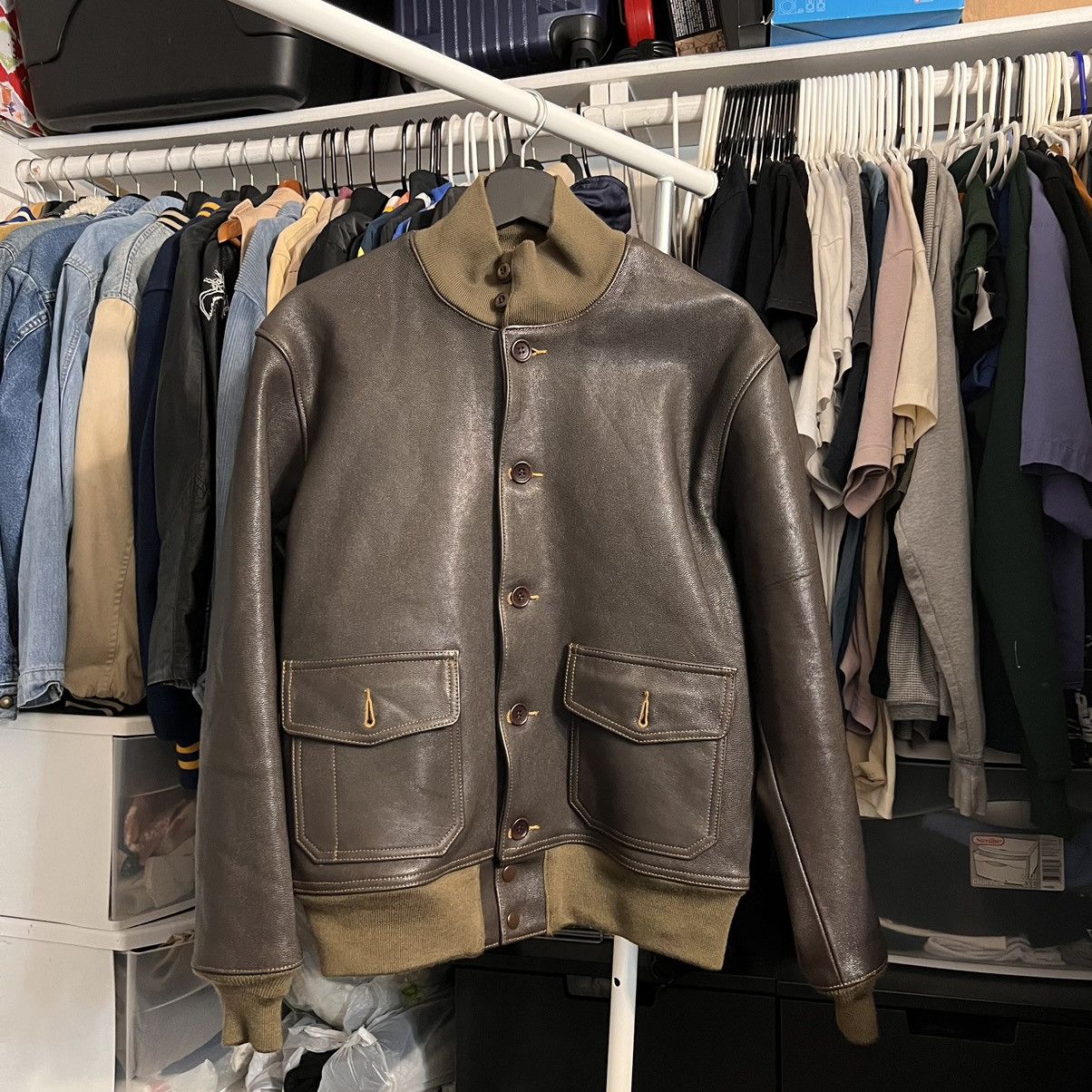 Military BRAND NEW!! BRONSON MFG USAAF TYPE-A1 LEATHER BOMBER JACKET ...