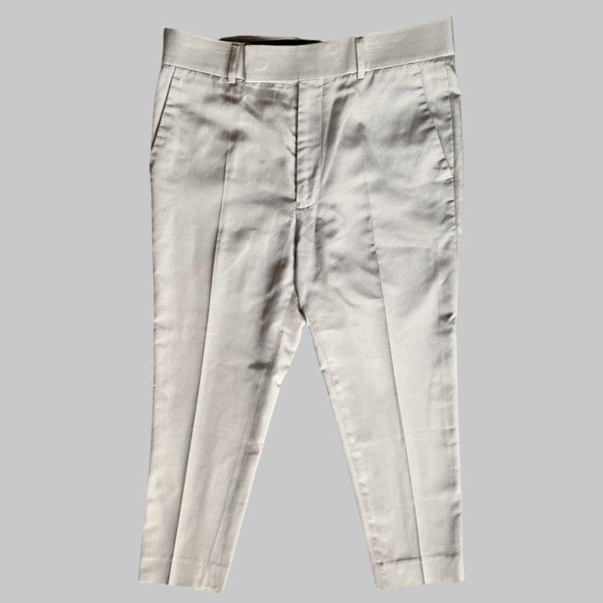 Haider Ackermann Haider Ackermann Light Grey Silk Cropped Trousers ...