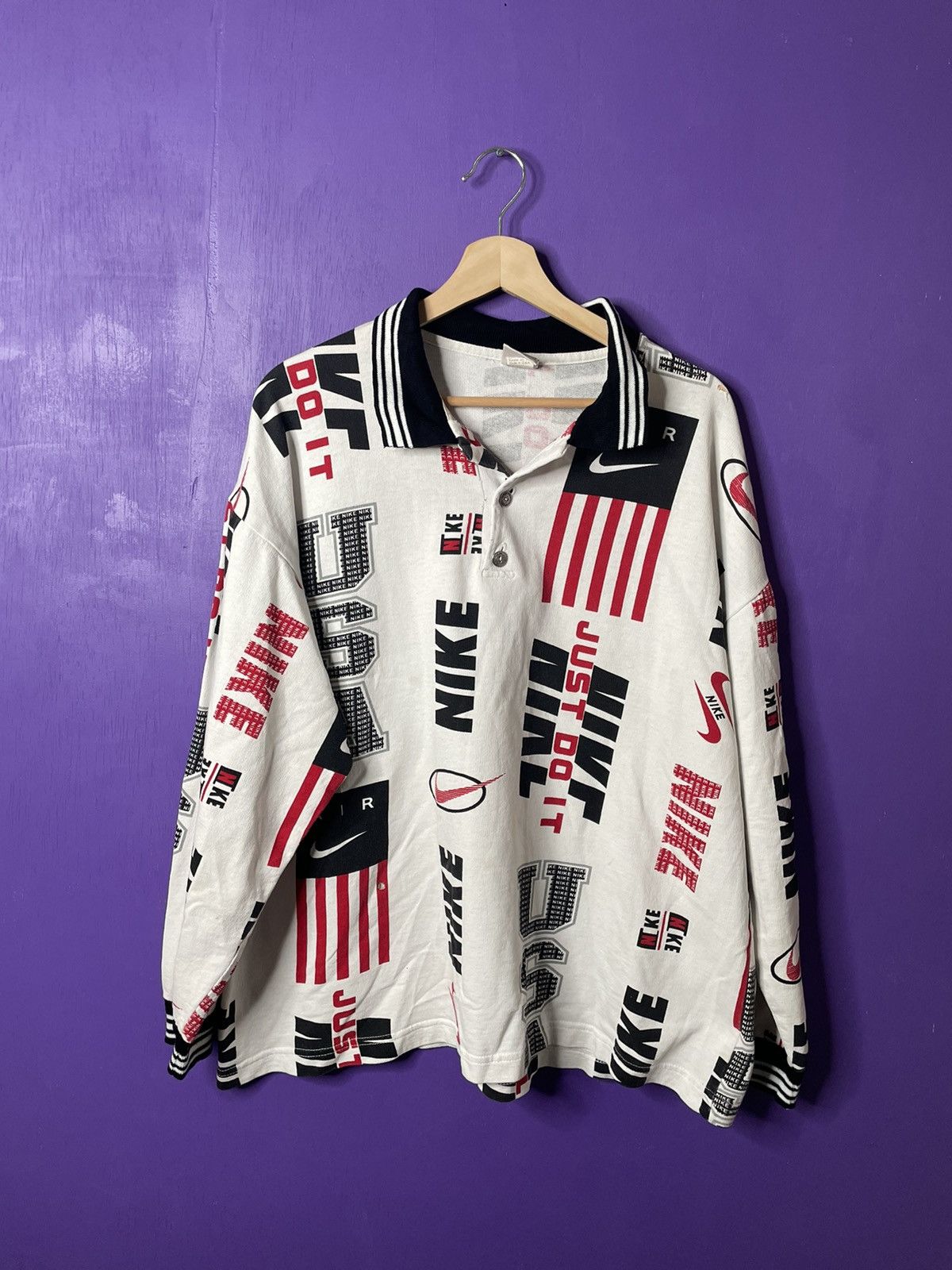 Made In Usa × Streetwear × Vintage Vintage 90s Bootleg AOP Nike bootleg ...