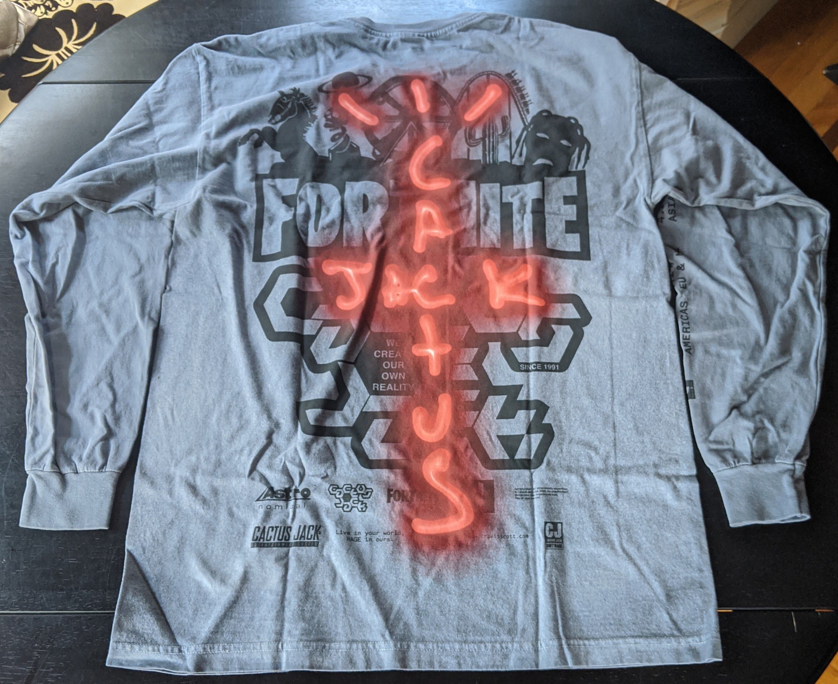 Travis Scott Travis Scott Back Bling L/S Cactus Jack Fortnite DSWT ...