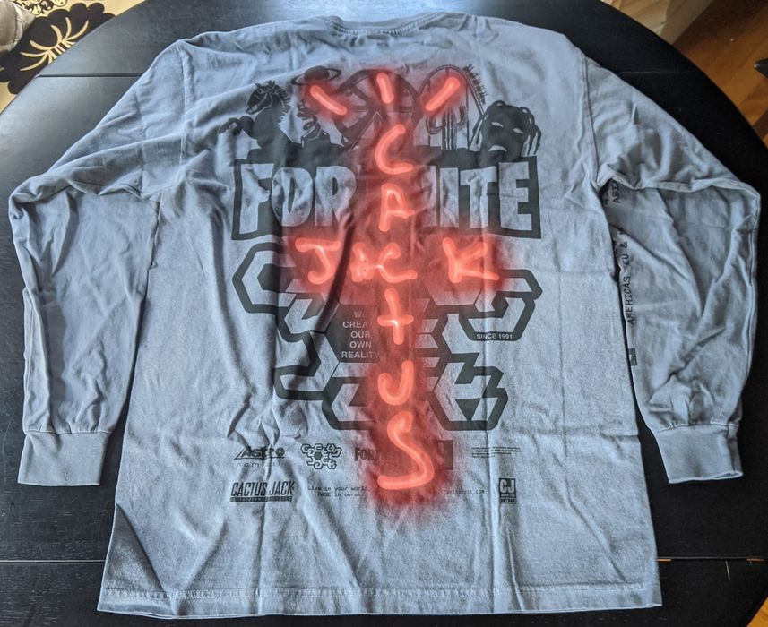 Travis Scott Travis Scott Back Bling L/S Cactus Jack Fortnite DSWT ...