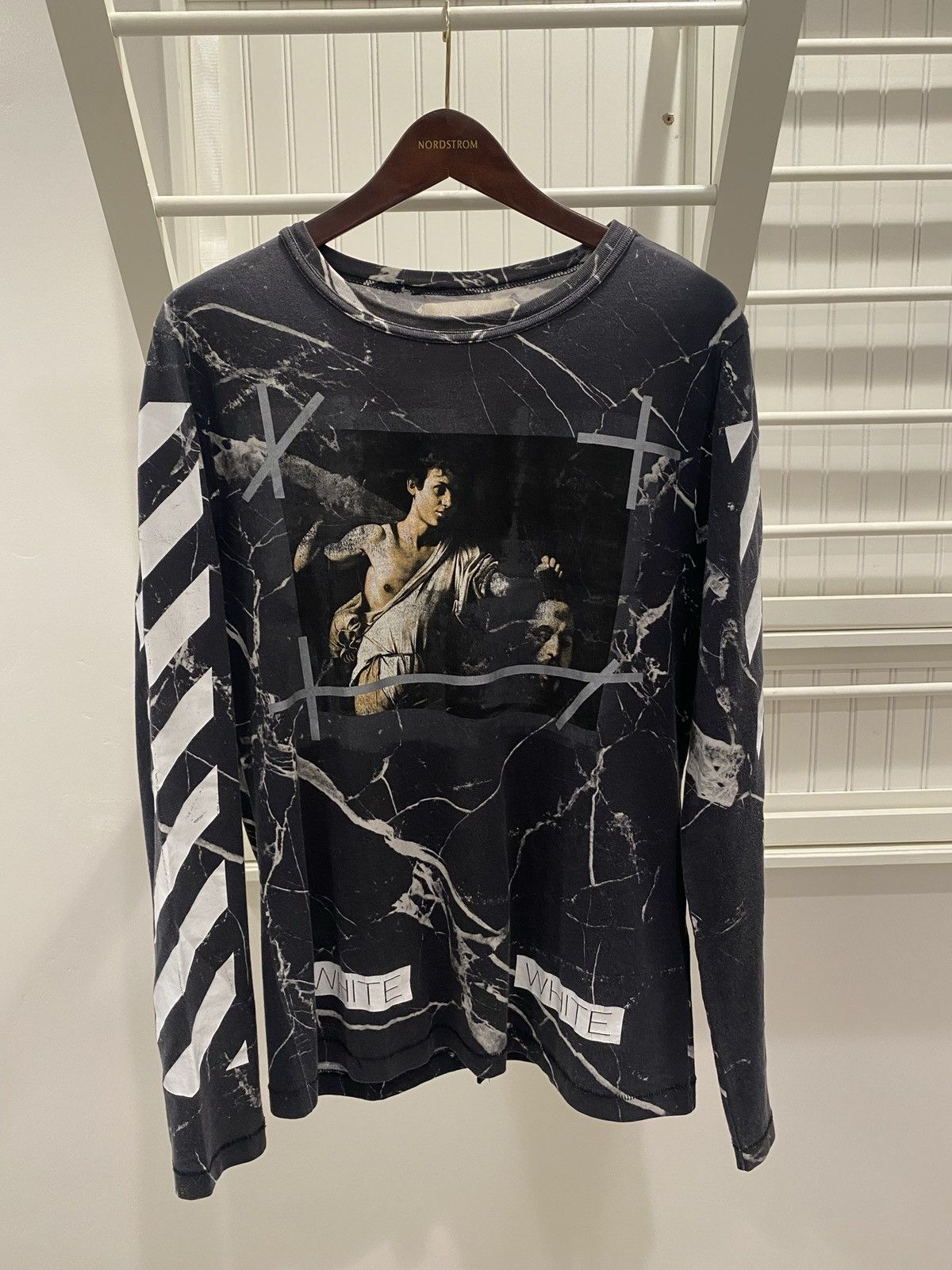 Off-White Off White Marble Caravaggio Longsleeve Tee | Grailed