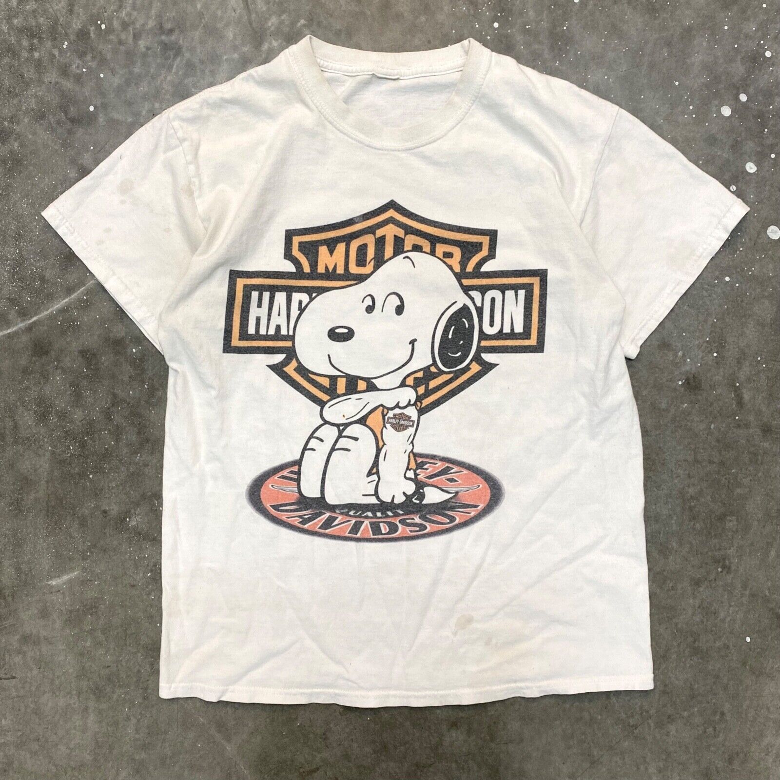 Vintage VTG Harley Davidson Snoopy Peanuts Graphic T Shirt | Grailed