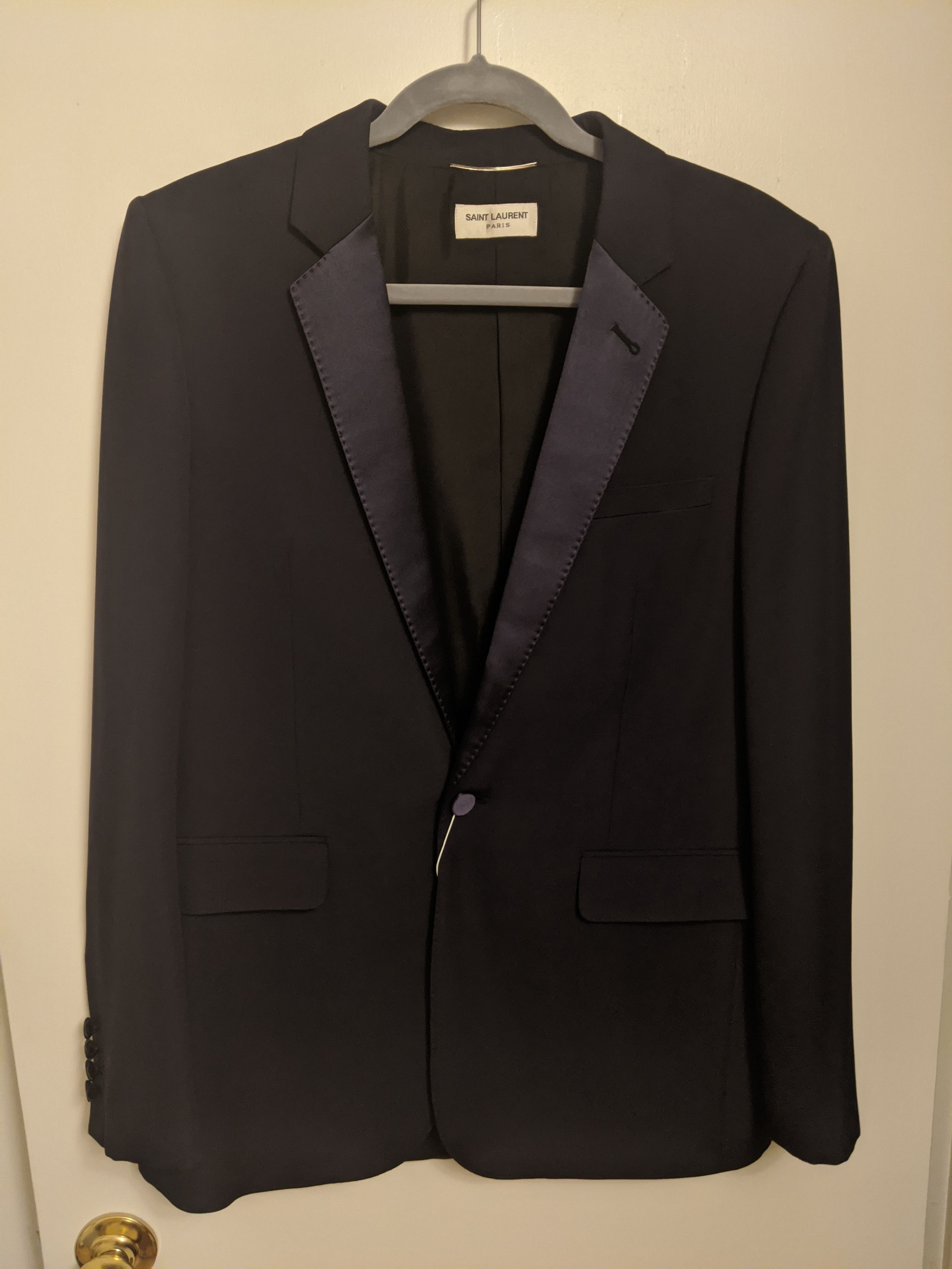 Saint Laurent Paris Saint Laurent SLP Navy Wool Blazer FW15 Size 50 ...