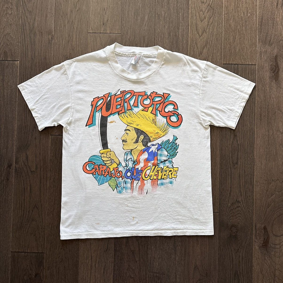 Vintage Vintage 90s Puerto Rico Cartoon Single Stitch Paint T Shirt ...