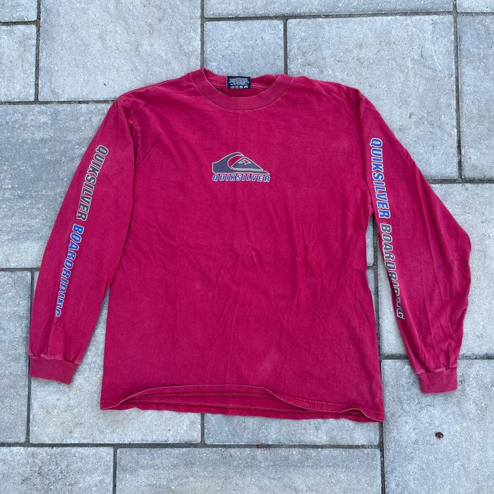 Quicksilver Vintage y2k Quicksilver skate surf tee maroon red | Grailed