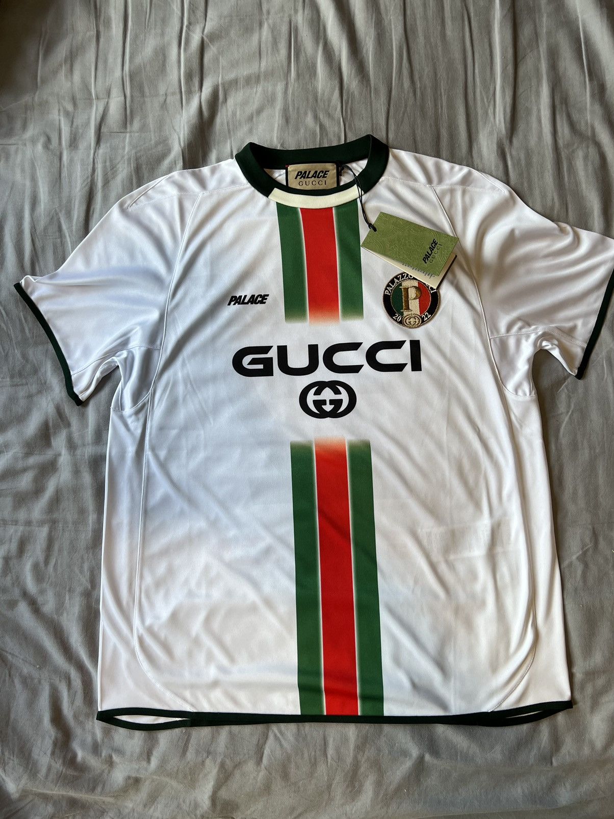 Gucci × Palace Palace X Gucci Technical Jersey Football Shirt | Grailed