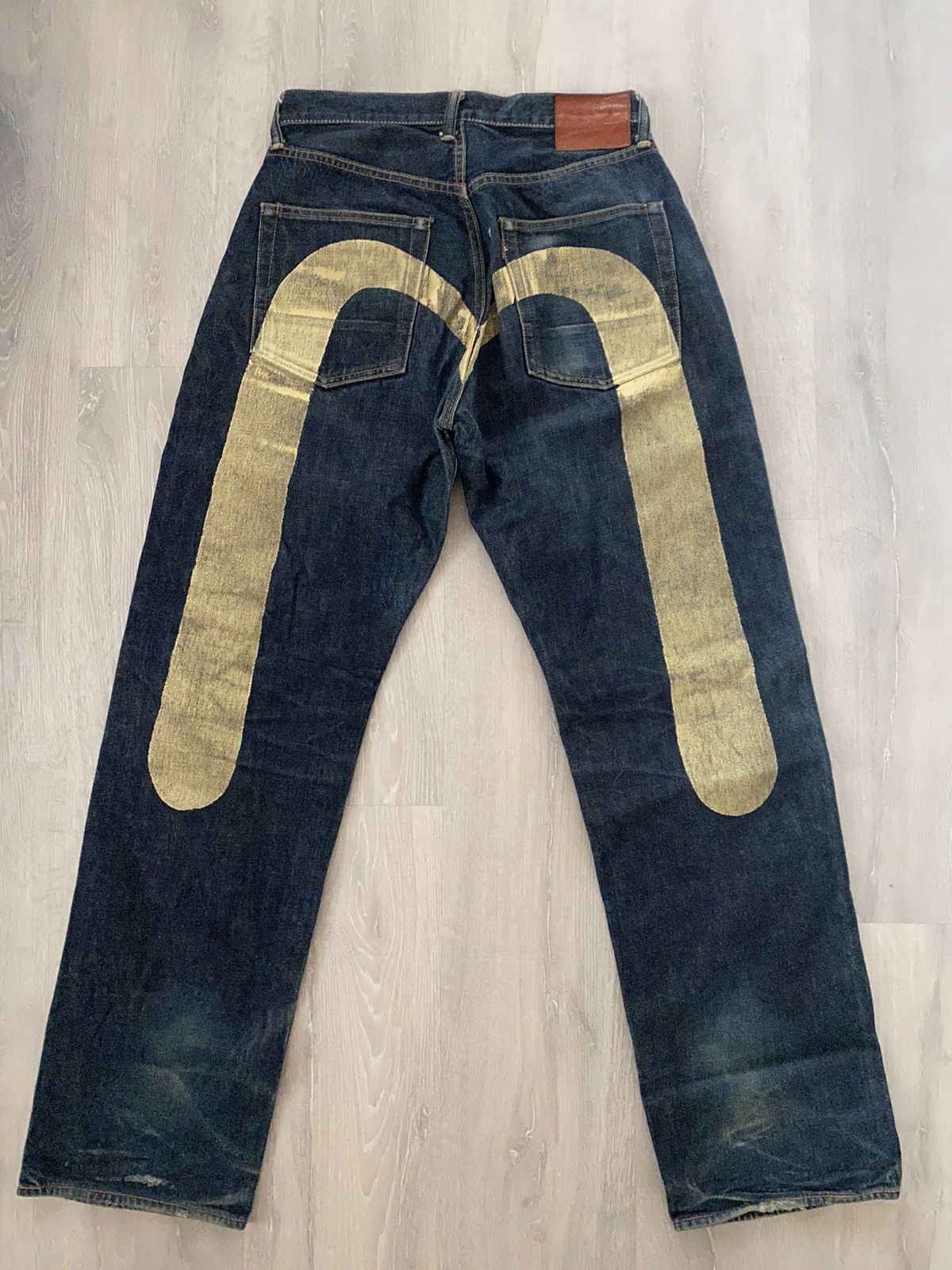 Evisu × Japanese Brand × Vintage Evisu Japan vintage selvedge navy jeans white daicock logo ...