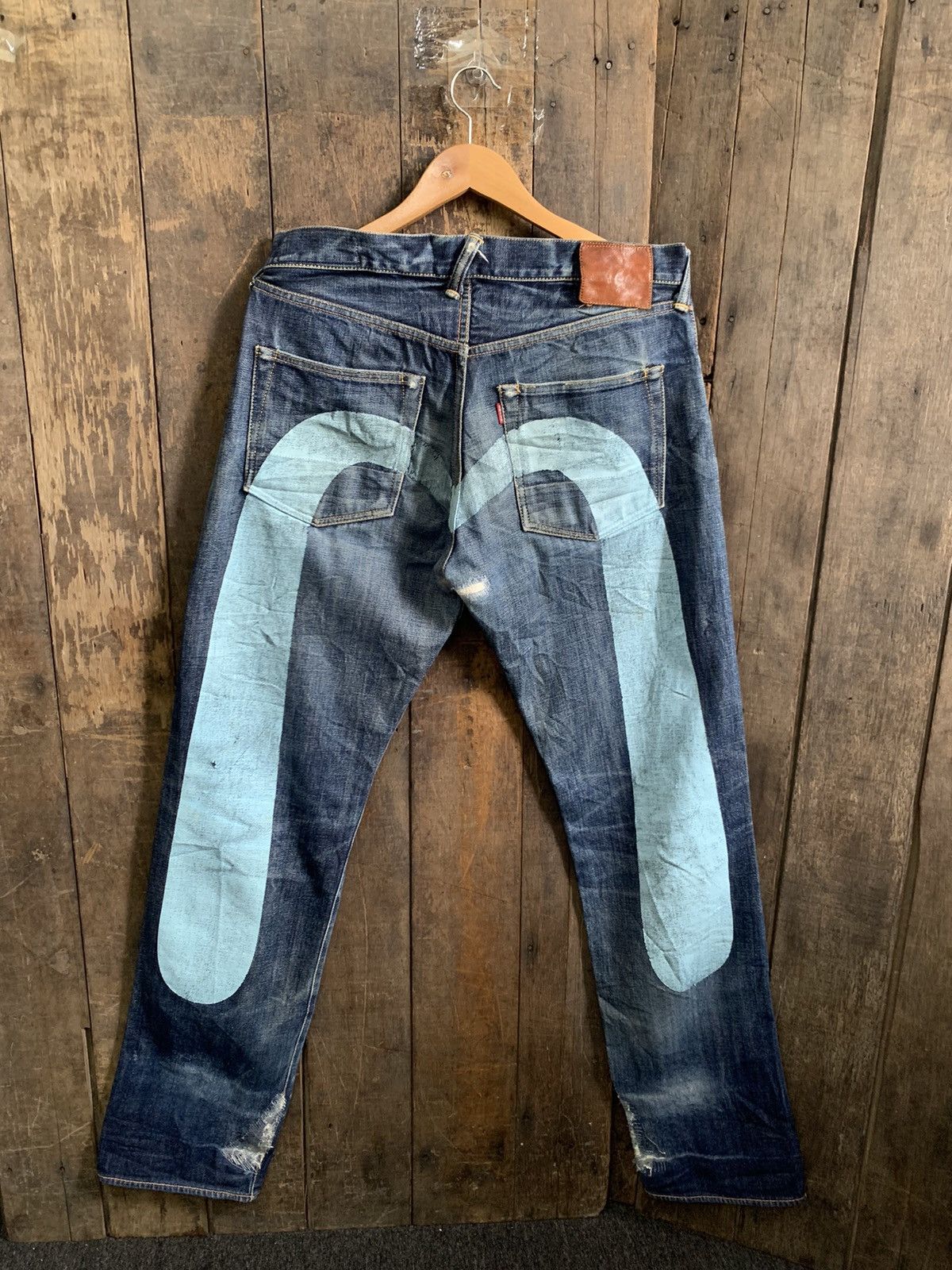 Evisu × Japanese Brand Evisu Daicock Selvedge Distressed Denim Jeans | Grailed