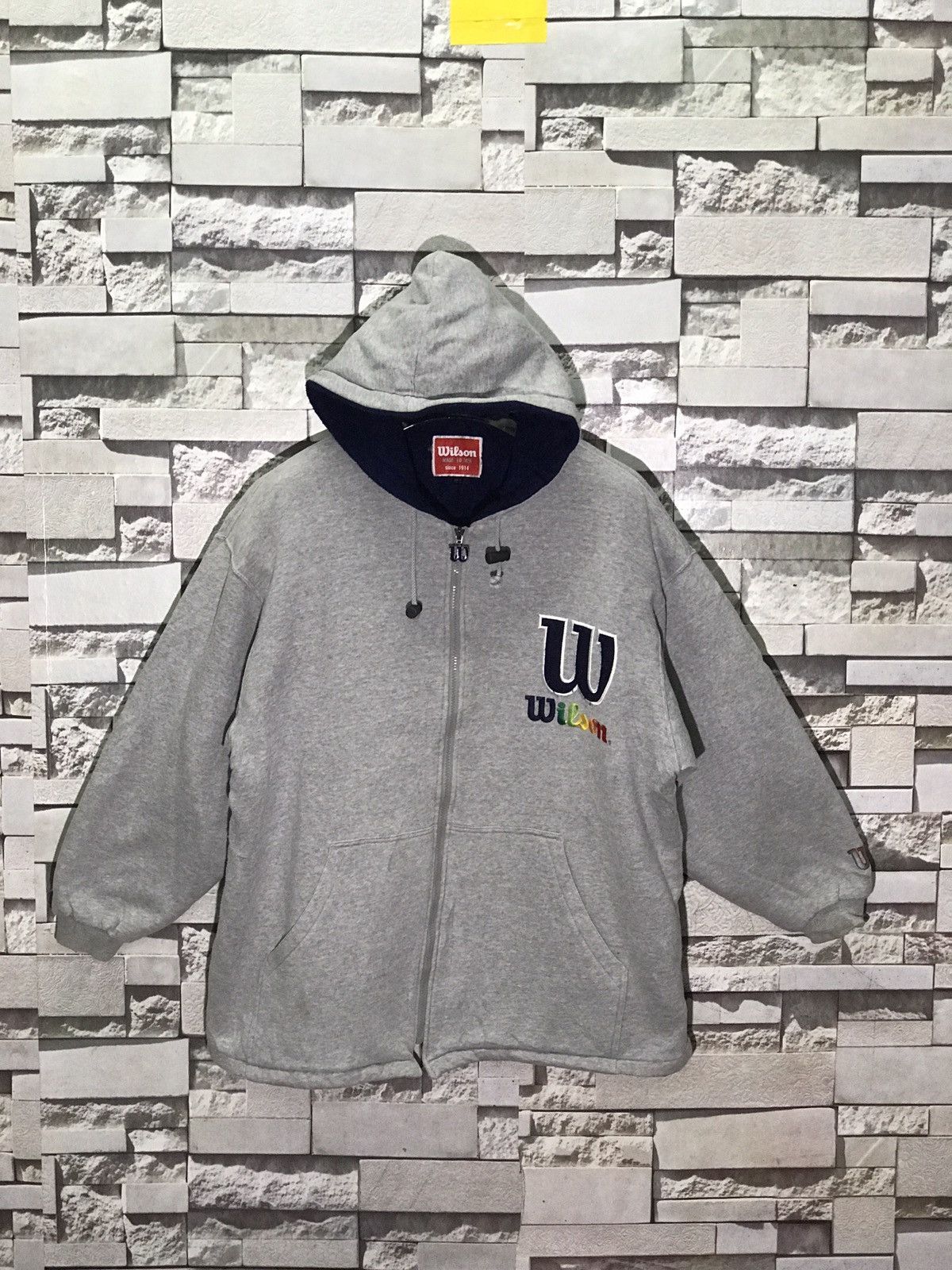 Vintage × Wilson Athletics Wilson Spell Out Embroidered Hooded Jacket ...