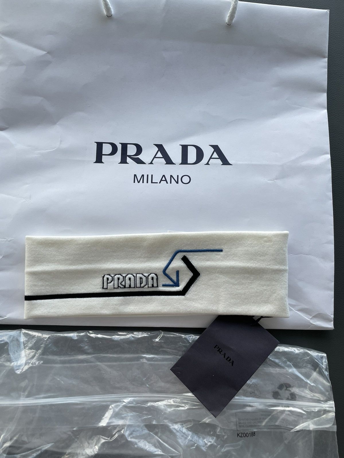 Prada Rare Extremely Limited Edition Runway Prada Logo Head Band | Grailed