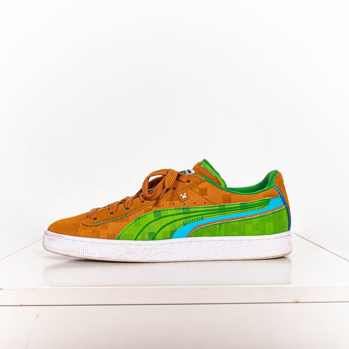 Vintage Puma Minecraft Multicolor Suede Low Top Sneakers | Grailed